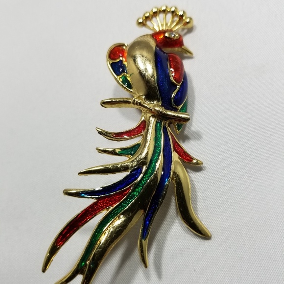 Jewelry | Vintage Custom Brooch Pin Jewelry Animal Bird Enam | Poshmark